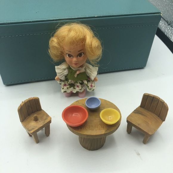 Accents | 1967 Hasbro Storykins Goldilocks Tablechairsbowls Doll Little ...